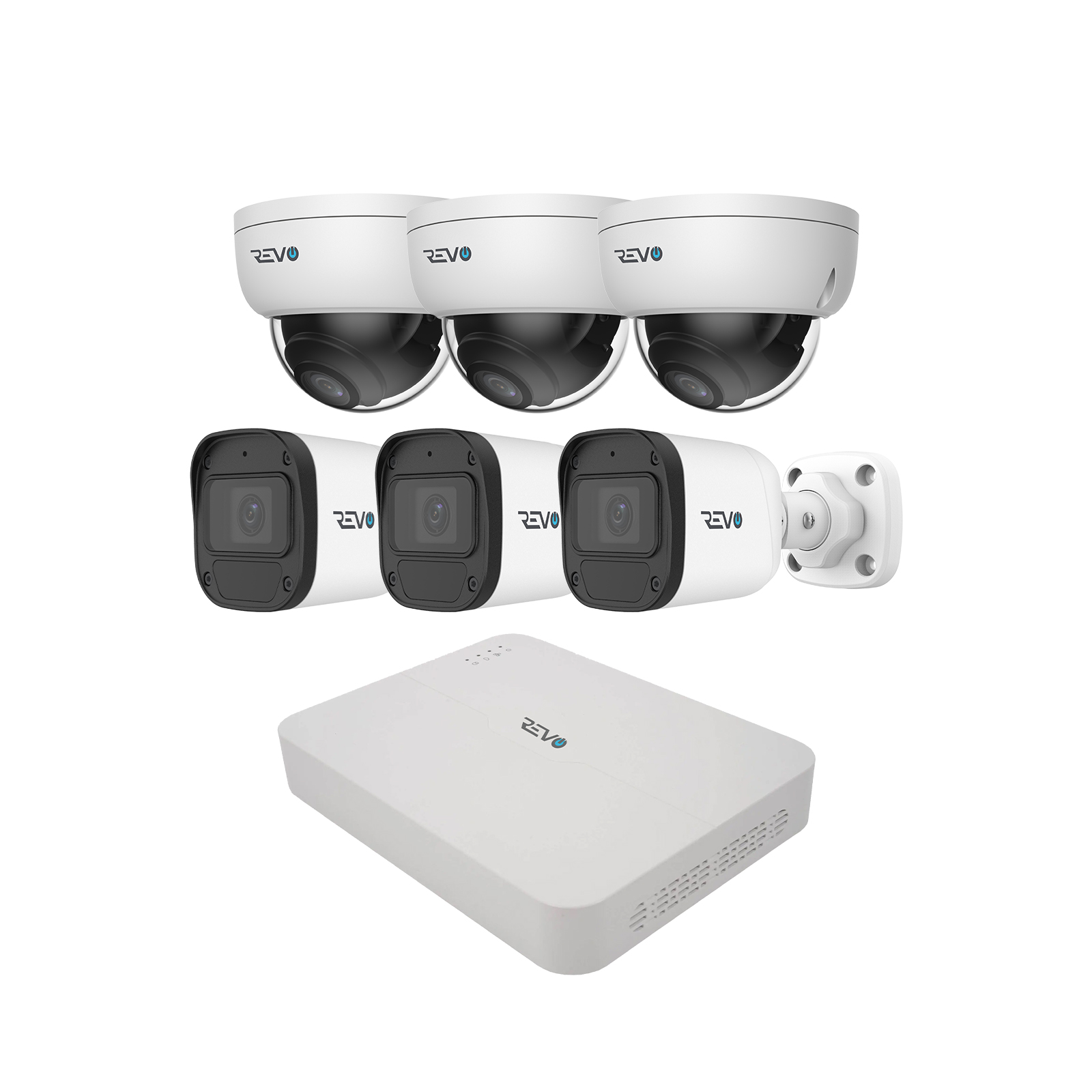 REVO ULTRA BLUE SERIES 8CH 4K PoE H.265 NVR, 2TB & 6x 2K (4MP) Indoor ...