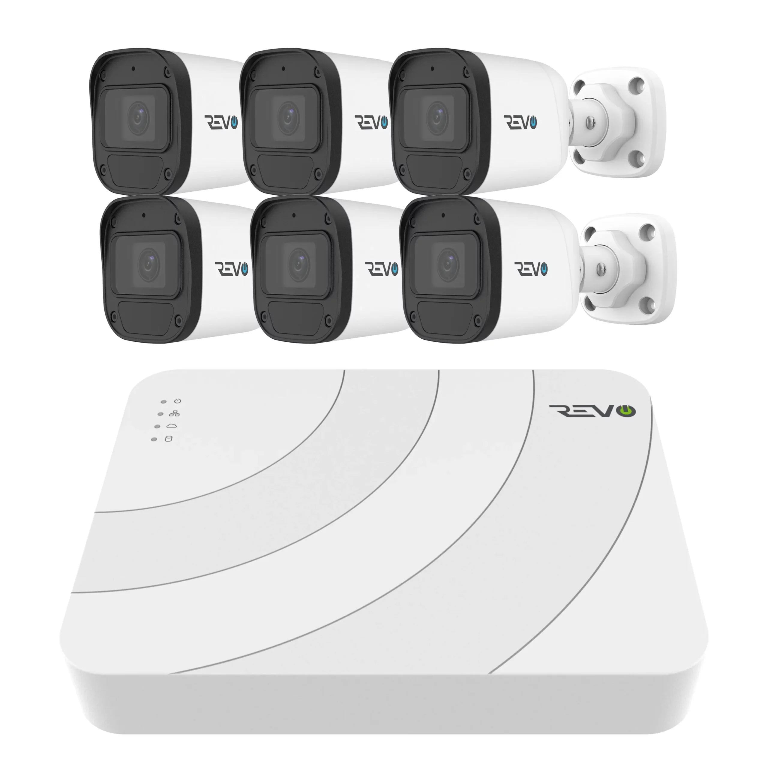 REVO ULTRA BLUE SERIES 8CH 4K PoE H.265 NVR, 2TB & 6x 2K (4MP) Indoor ...