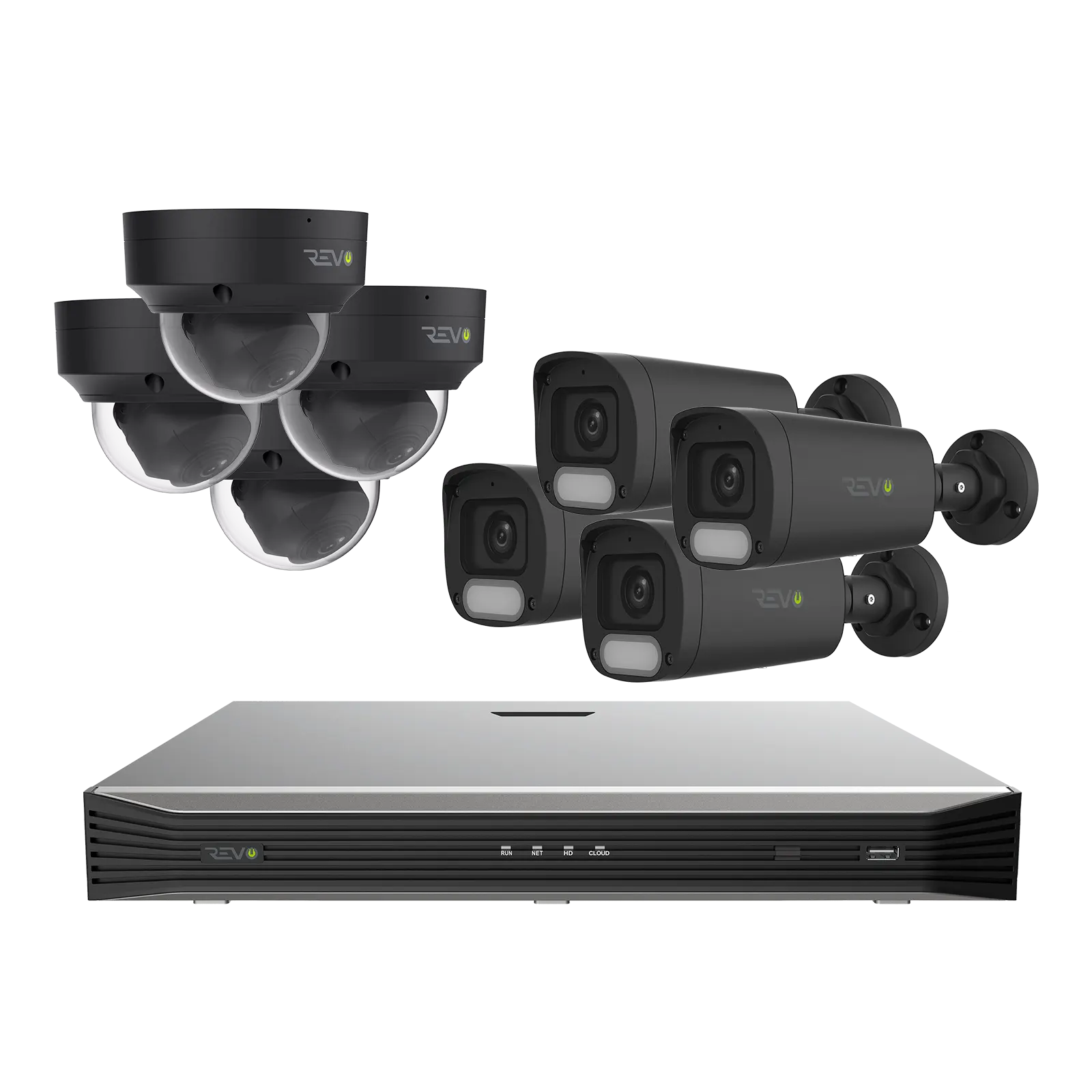 REVO ULTRA 16CH 4K PoE H.265 NVR, 4TB & 8x 5 Megapixel LumeX Cameras ...